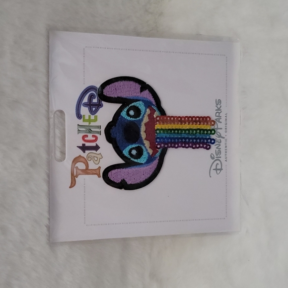 Disney | Accessories | Disney Parks Patched Lilo Stitch Stitch Rainbow ...